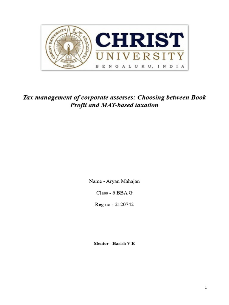 Taxation - Management-Cia 1B | PDF | Taxes | Tax Deduction