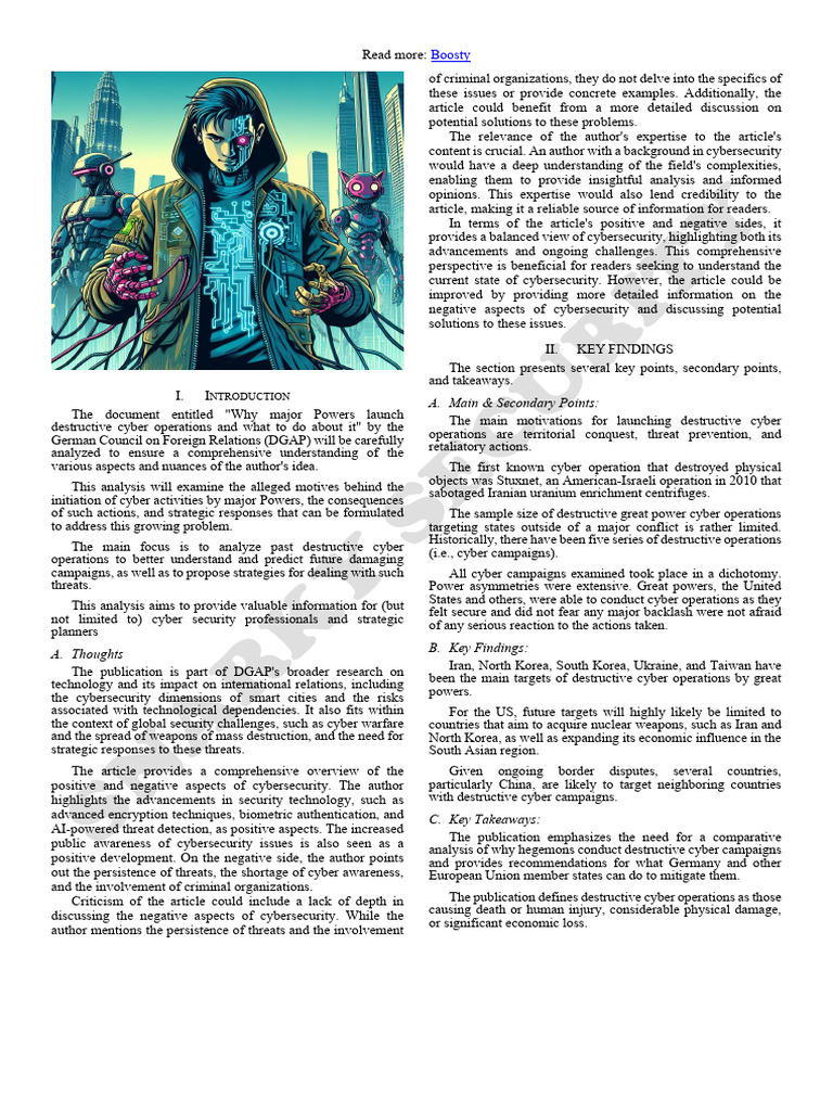 Why Great Powers Launch Destructive Cyber Operations and What To Do ...