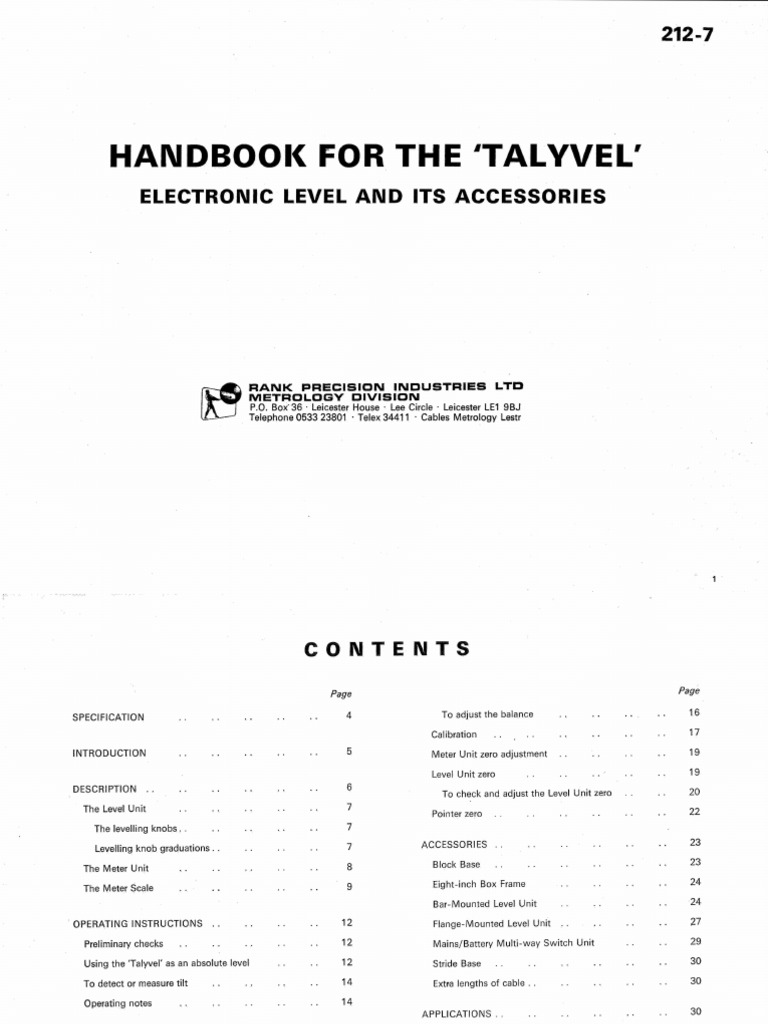 Talyvel 1&2 Handbook | PDF