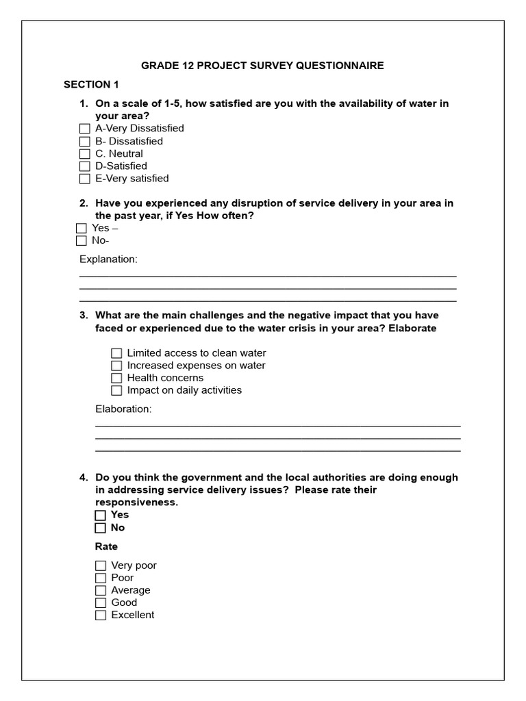 Project Questionnaires | Download Free PDF | Psychology | Social Psychology