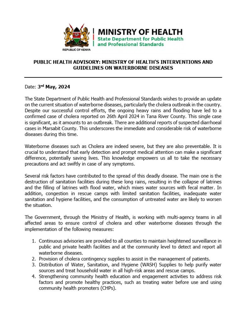 Press Release On Waterborne Diseases 02052024 | PDF | Drinking Water | Wash