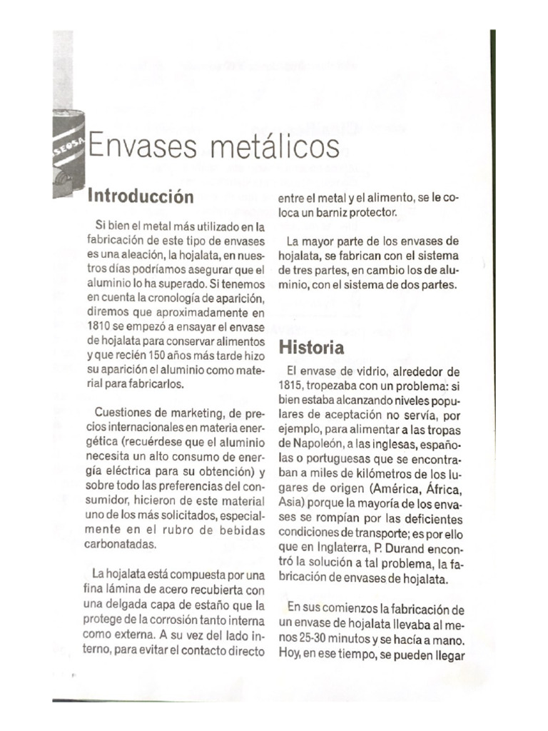 Envases Metalicos | PDF