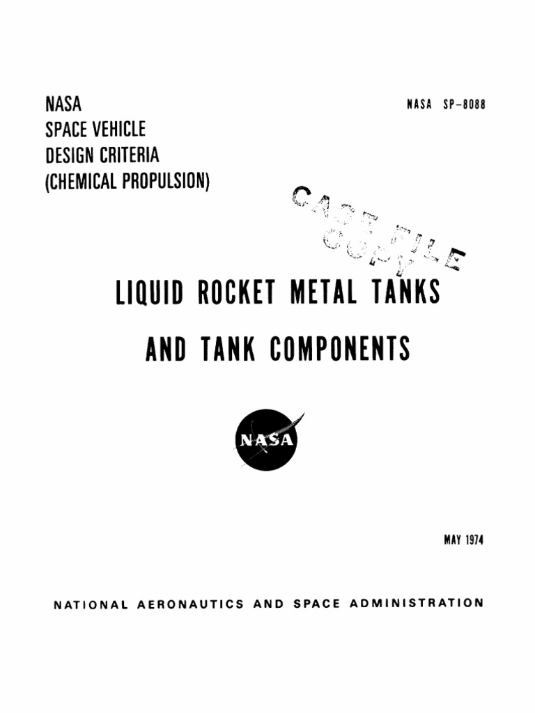 NASA-SP-8088 - Liquid Rocket Metal Tanks and Tank Components | PDF | Fracture Mechanics | Tanks