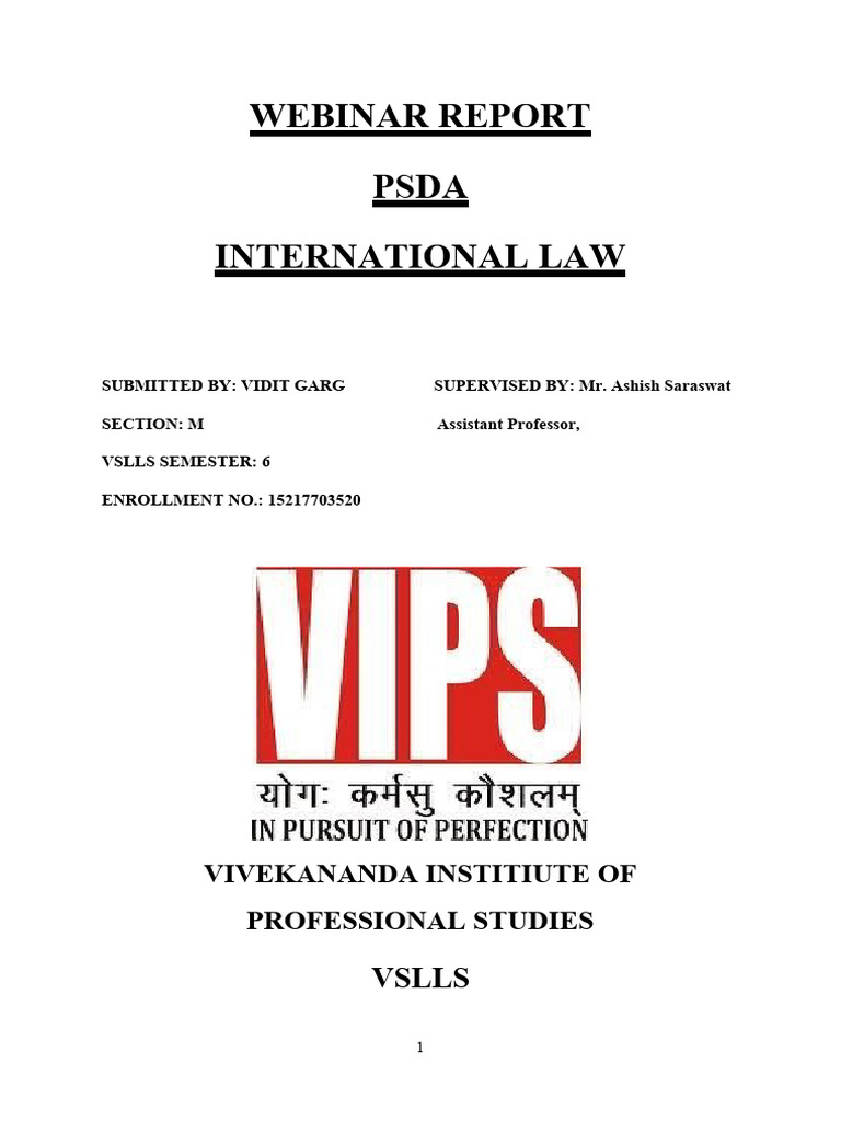 Webinar Report Psda International Law | PDF | Responsibility To Protect ...