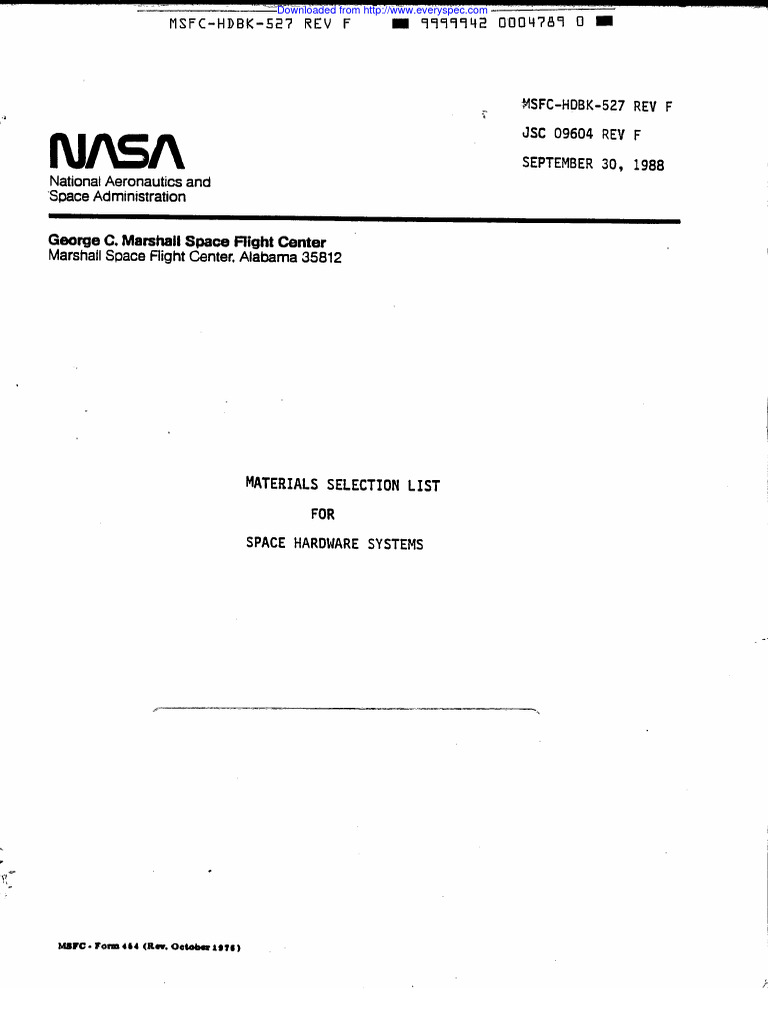 MSFC HDBK-527 Document Overview | PDF