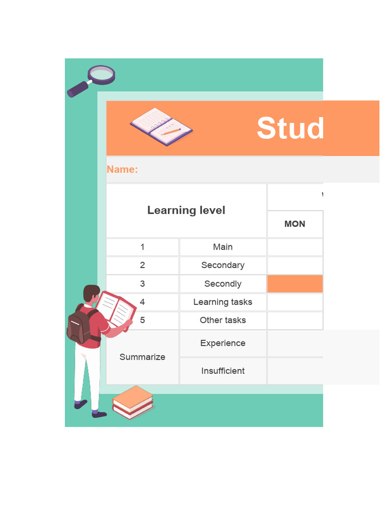 Orange Green Study Task Progress1 | PDF