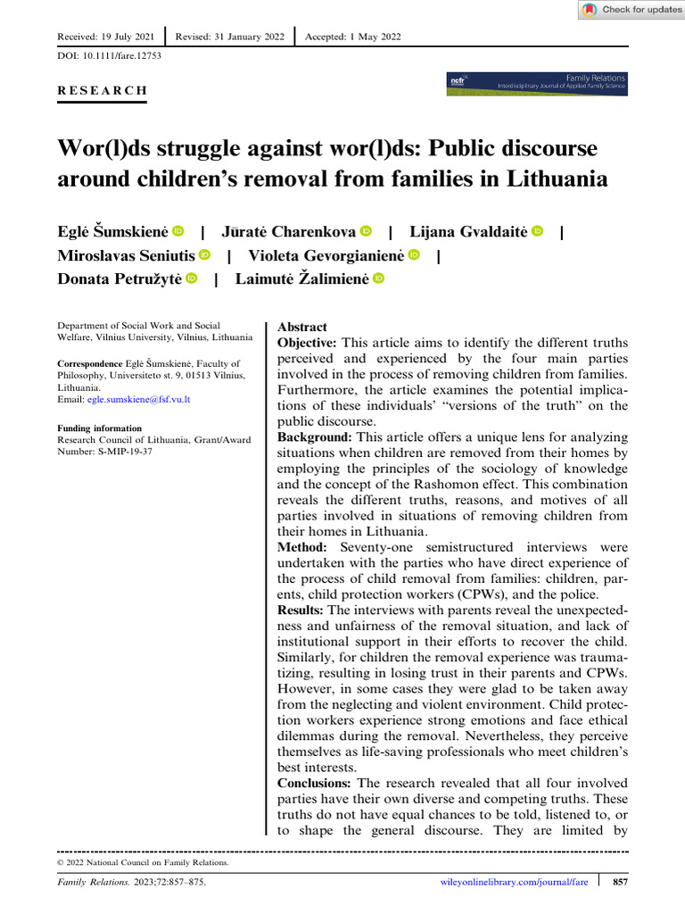 Wor L Ds Struggle Against Wor L Ds Public Discourse Around Children S ...