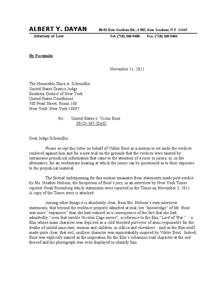 Bout Verdict: Albert Dayan's Letter To Judge Scheindlin | PDF | Virtue ...