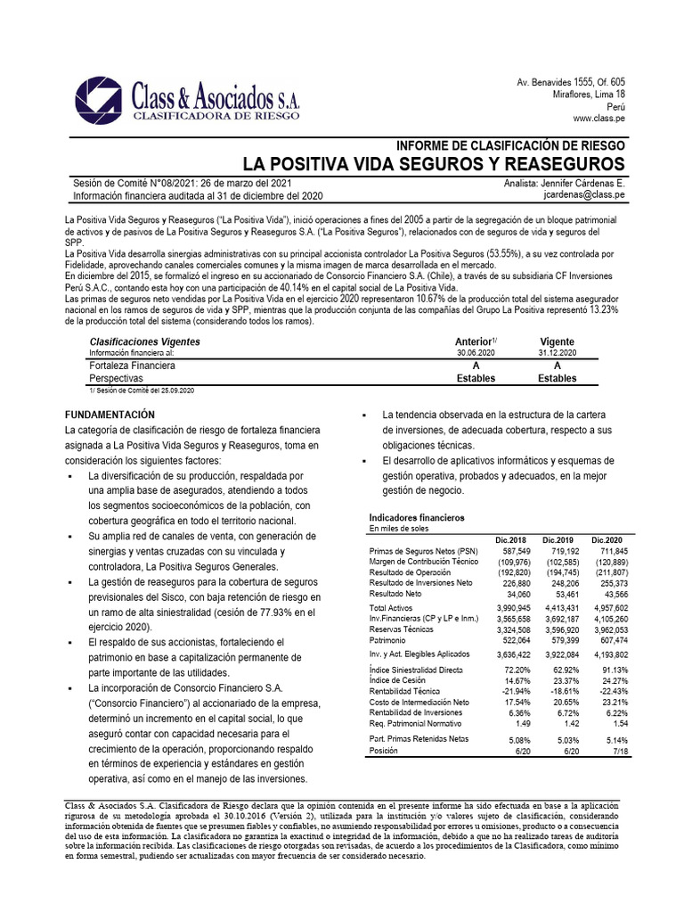 La Positiva Vida | PDF | Seguro | Reaseguro