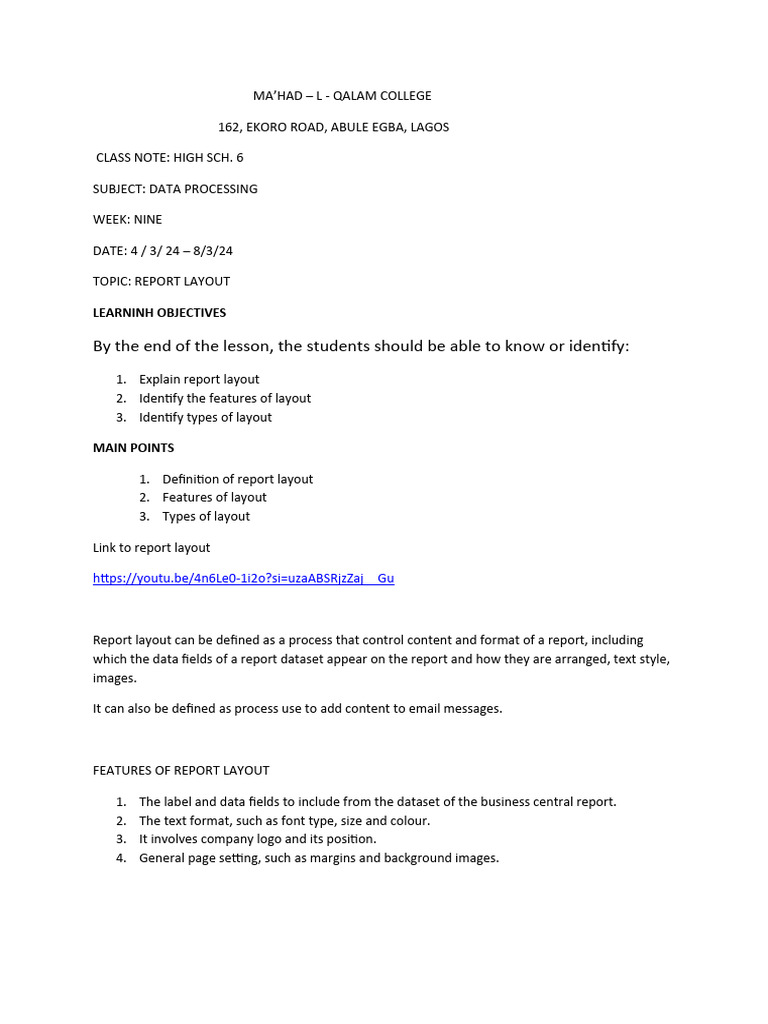 20-Report Layout | PDF