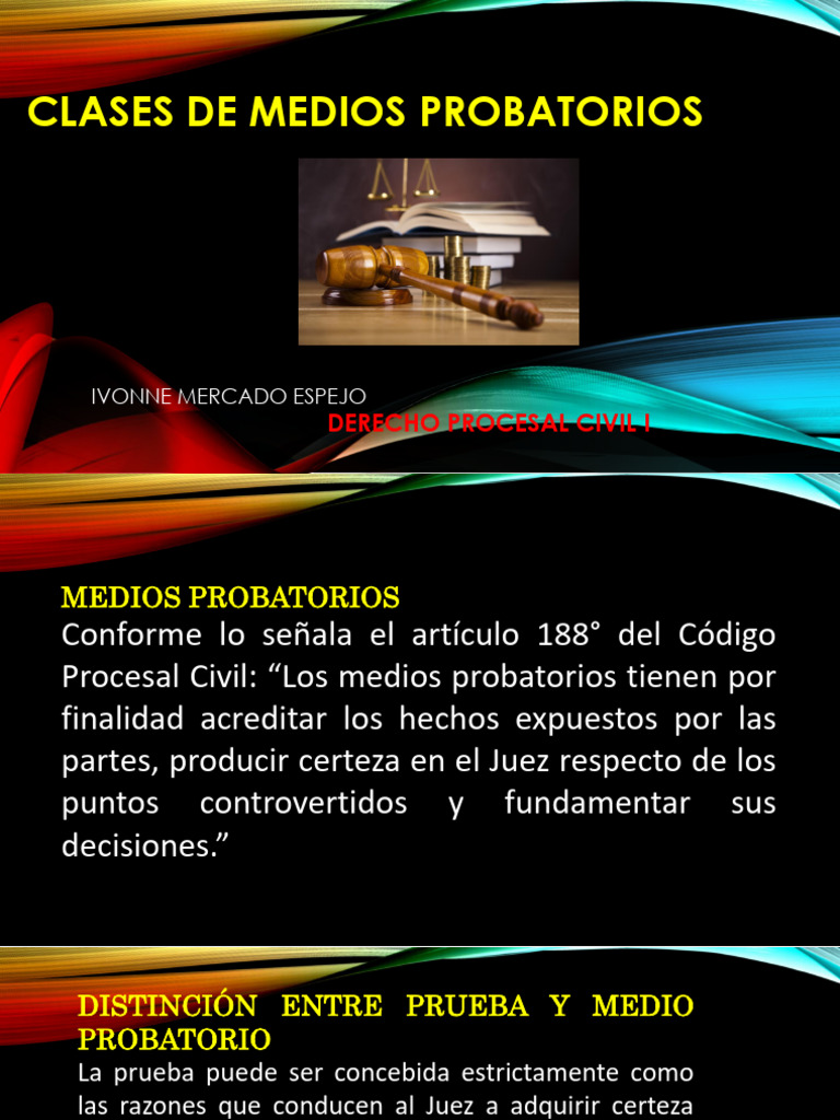 Clases de Medios Probatorios 2022 | PDF | Testigo experto | Ley procesal