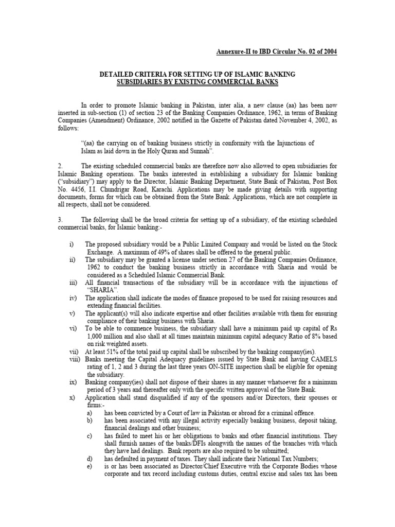 Setting-Up of IB Subsidiary Annex II | PDF | Banks | Capital Requirement