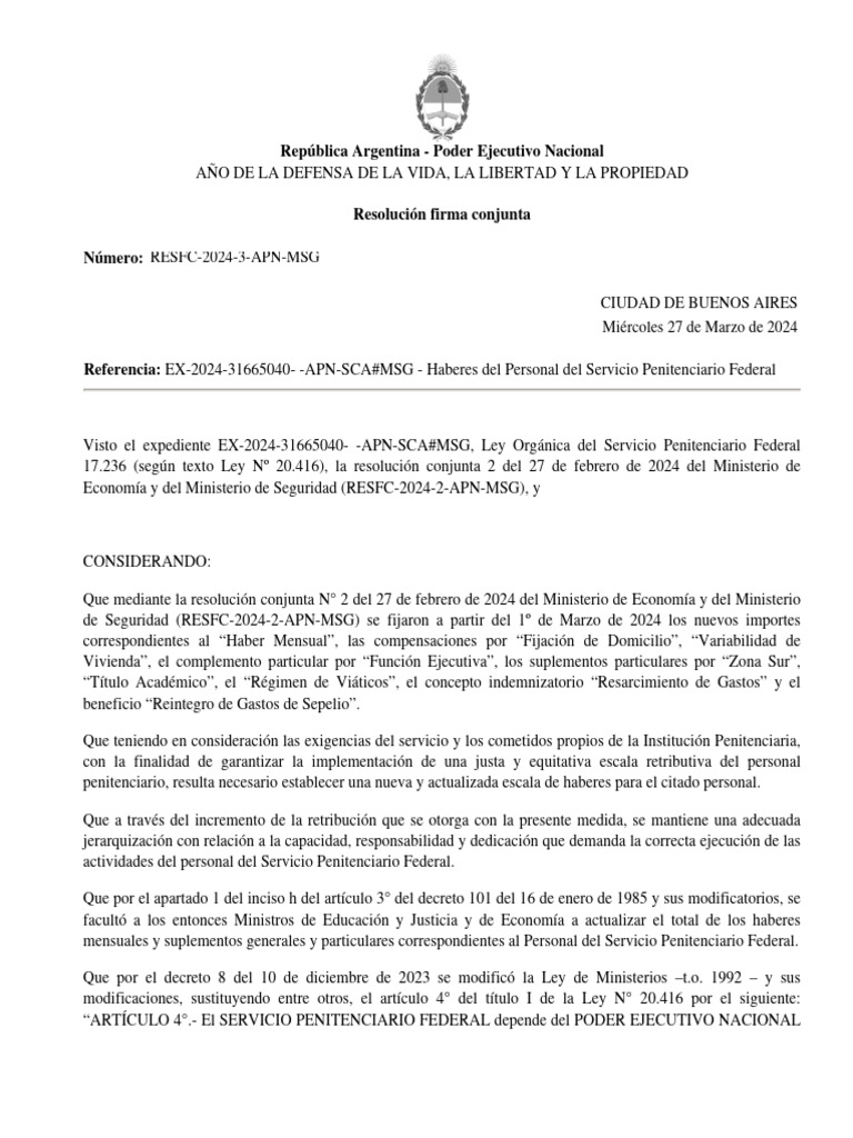 Aumento SPF Abril-24 Resol 324 | PDF | Gobierno