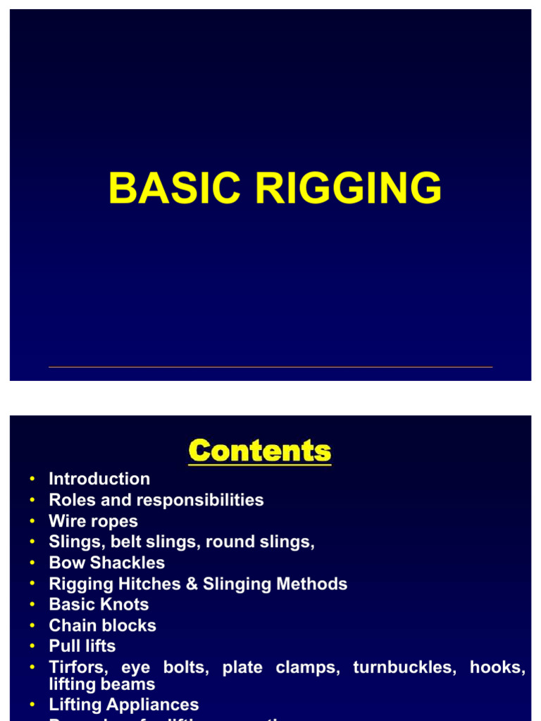 Basic Rigging Book | PDF | Crane (Machine) | Rope