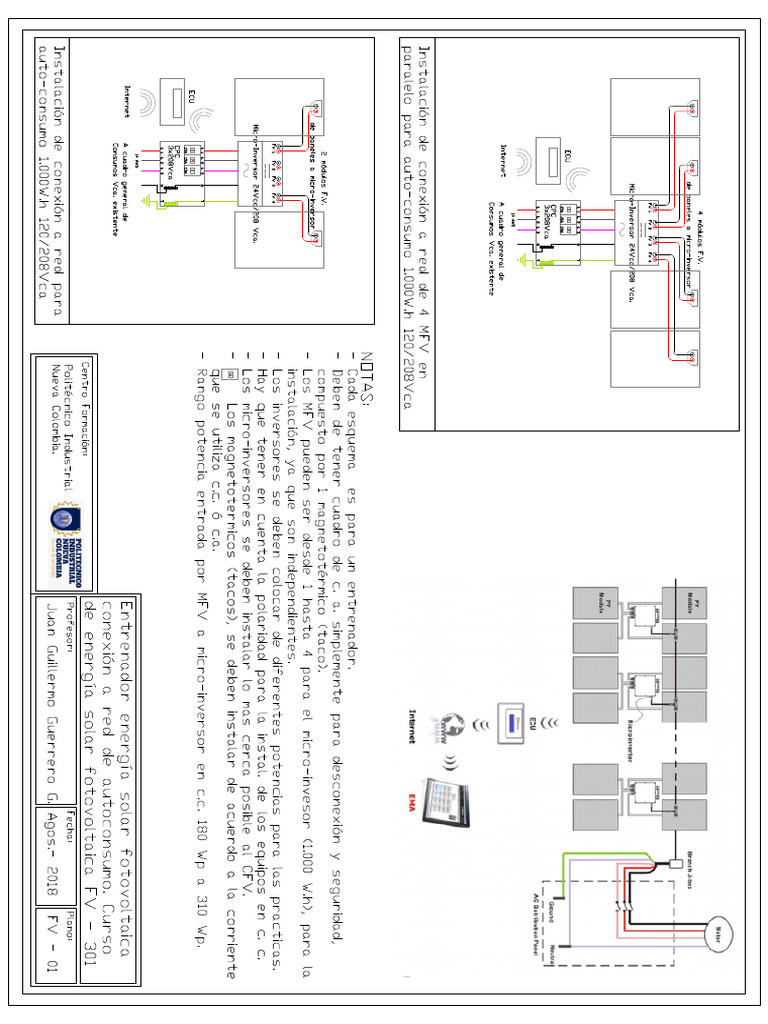Esquemas Entrenadores Conexion A Red Autoconsumo | PDF
