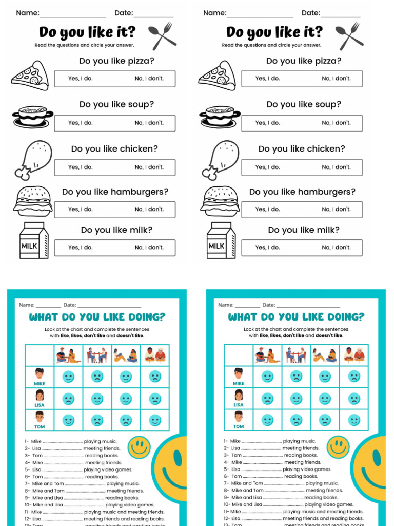 Likes and Dislikes - Language | PDF