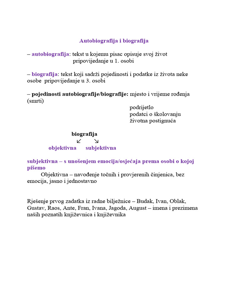 Autobiografija i Biografija | PDF
