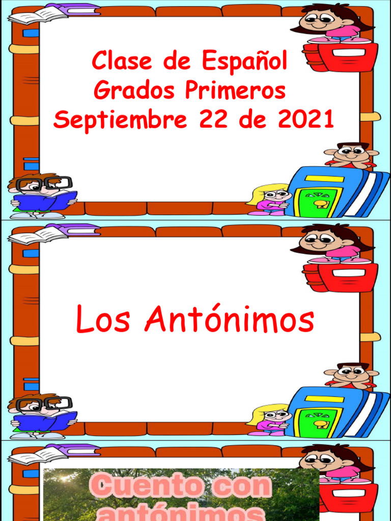 Antónimos en Español para Primeros Grados | PDF