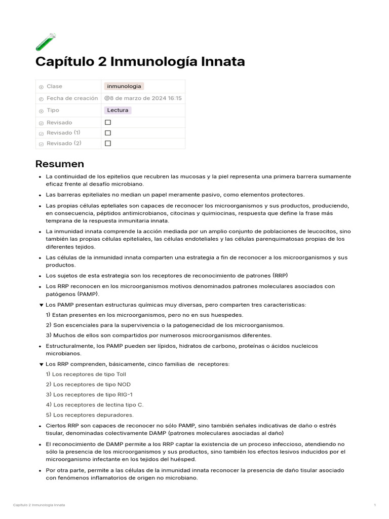 Capítulo 2 Inmunología Innata Pdf Sistema Inmune Sistema Inmune