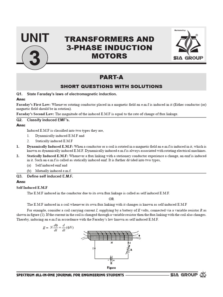 Unit 3 | PDF | Transformer | Electromagnetic Induction
