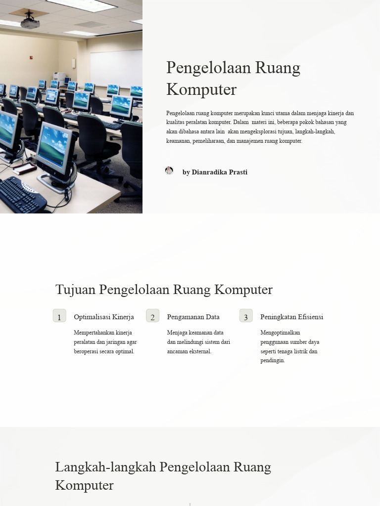 Pengelolaan Ruang Komputer | PDF