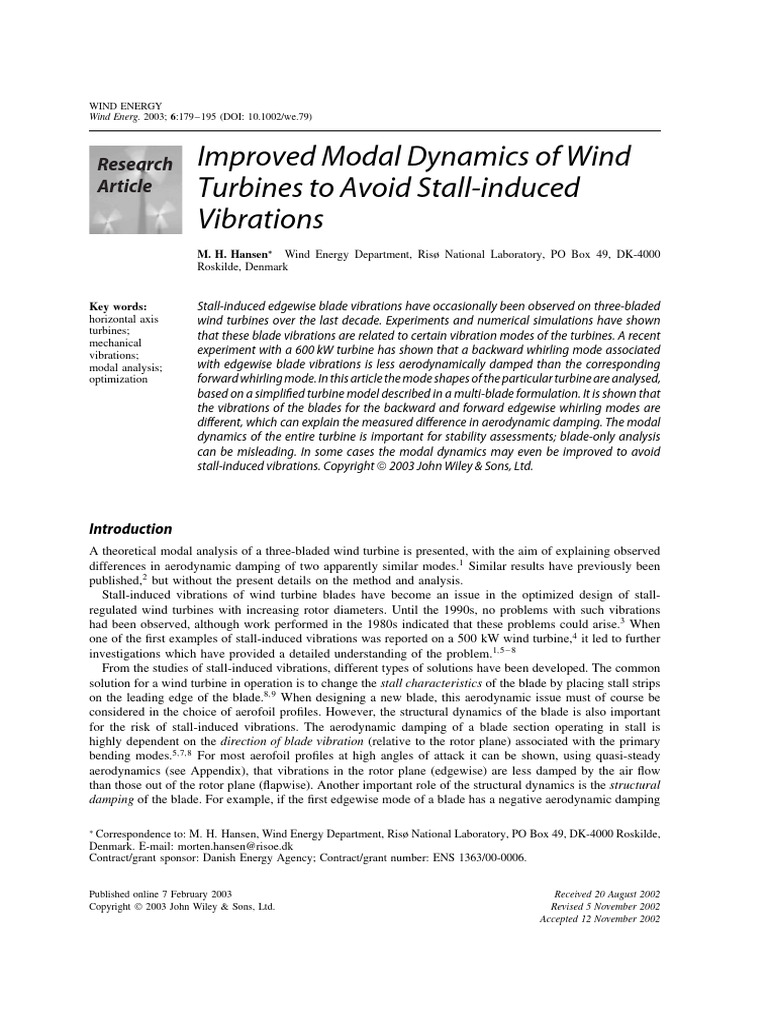 412 Improved Modal Dynamics of Wind Turbines To Avoid Stall Induced ...