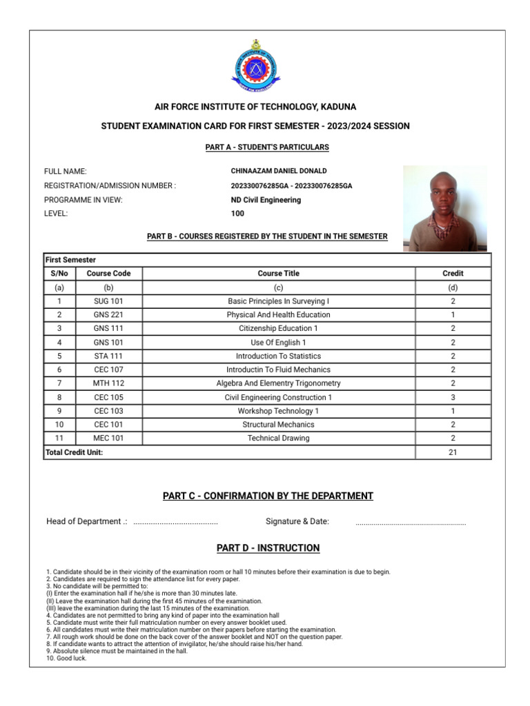 Air Force Institute of Technology, Kaduna | PDF | Technology & Engineering