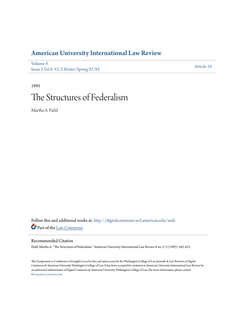 The Structures of Federalism Explained | PDF | Federal Government Of ...