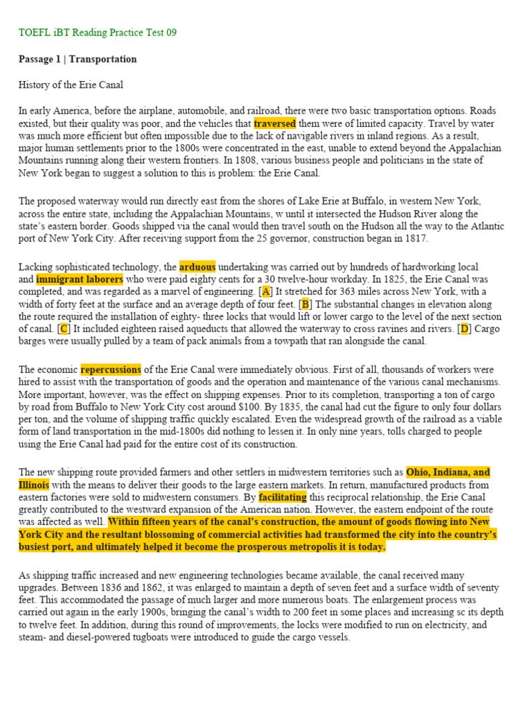 TOEFL iBT Reading Practice Test 09 | PDF | Polychlorinated Biphenyl | Canal