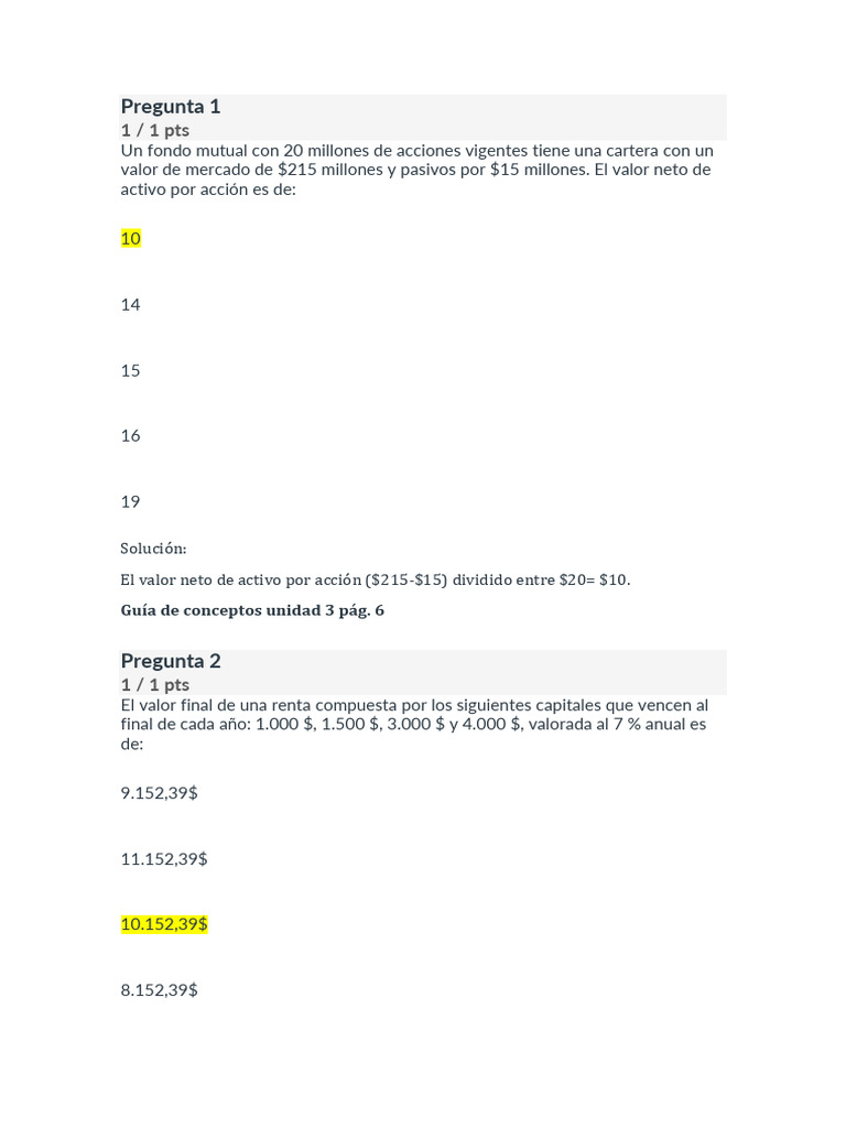 Ejercicios de Finanzas y Renta Variable | PDF | Compartir (Finanzas ...