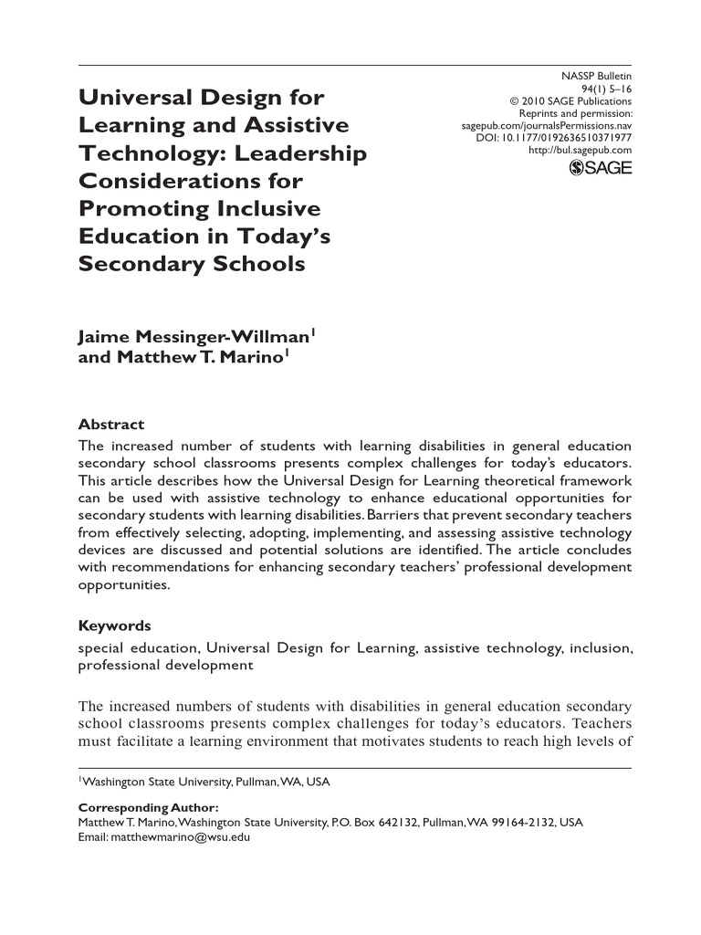 Universal Design For Learning and Assistive Technology Leadership ...