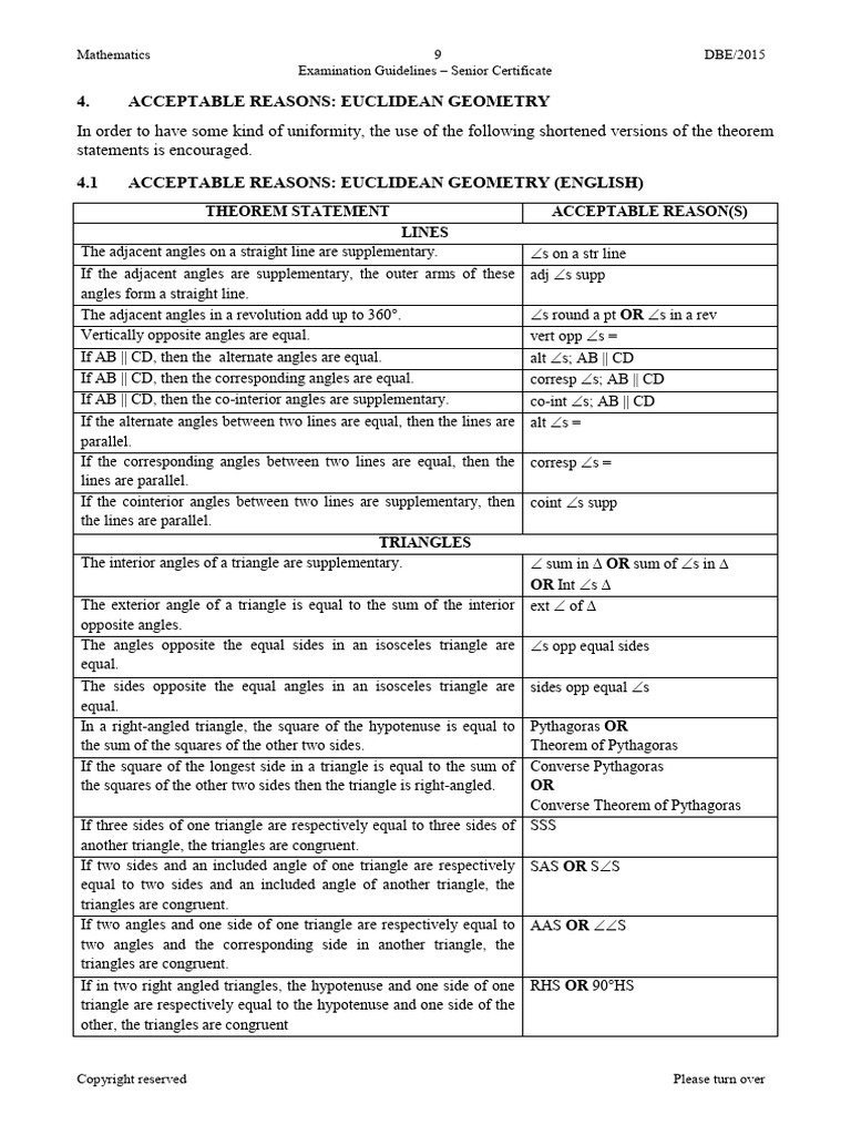 Acceptable Reasons For Mathematics Paper 2 Trigonometry Calculations ...