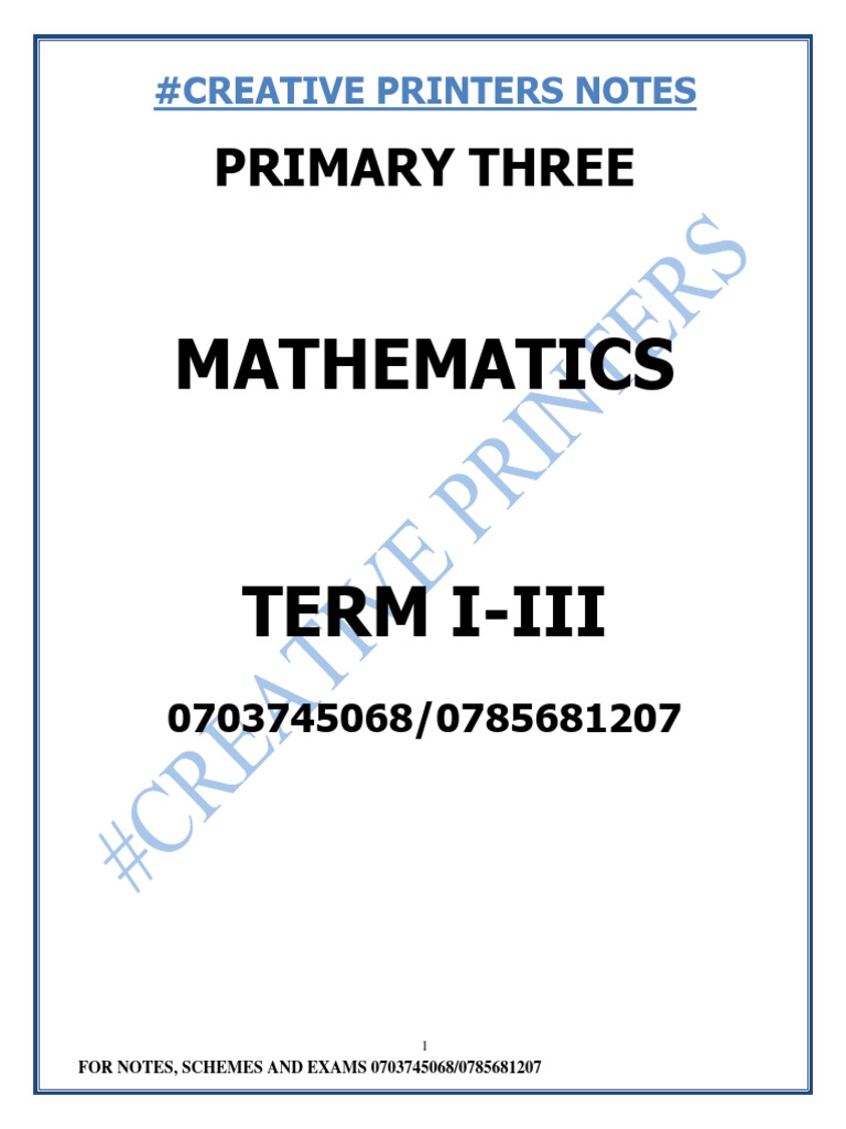p.3 Term I II III Mathematics Creative Printers | Download Free PDF ...