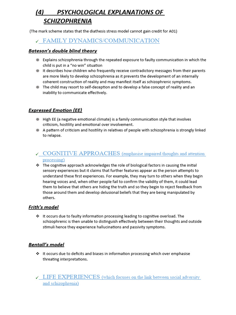 Schizophrenia Notes 2 | PDF | Schizophrenia | Antipsychotic
