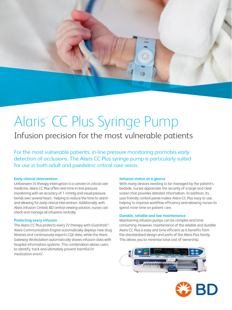 Alaris CC Plus Syringe Pump | PDF | Intravenous Therapy | Syringe