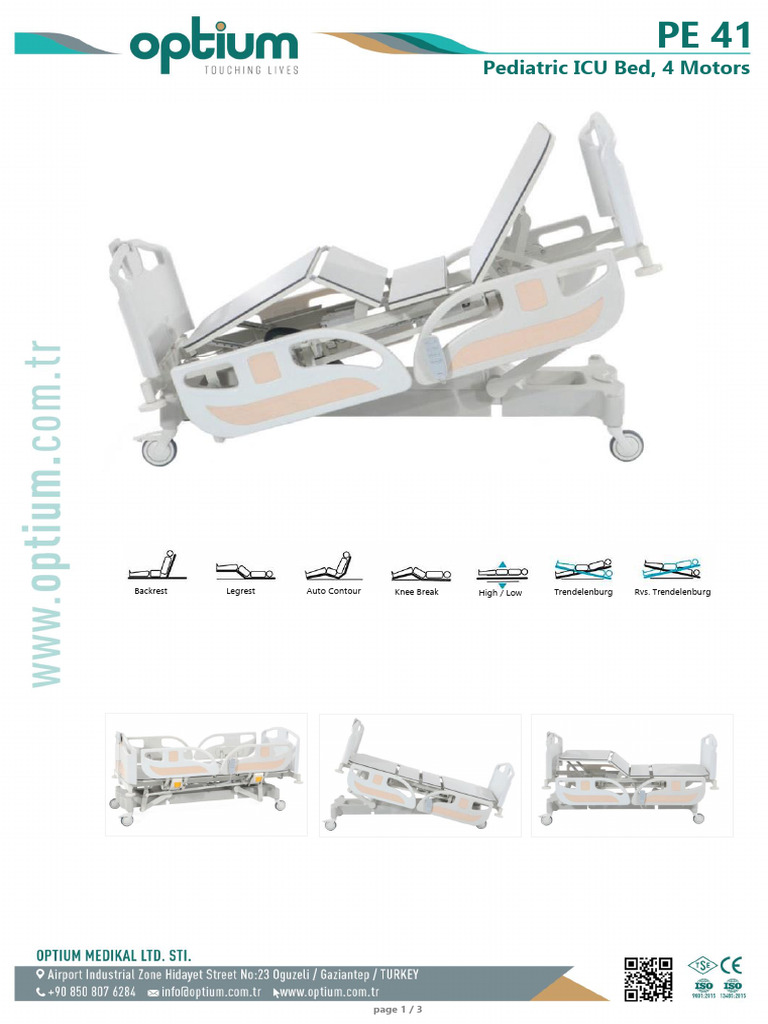PE 41 - Pediatric ICU Bed, 4 Motors | PDF | Cardiopulmonary ...