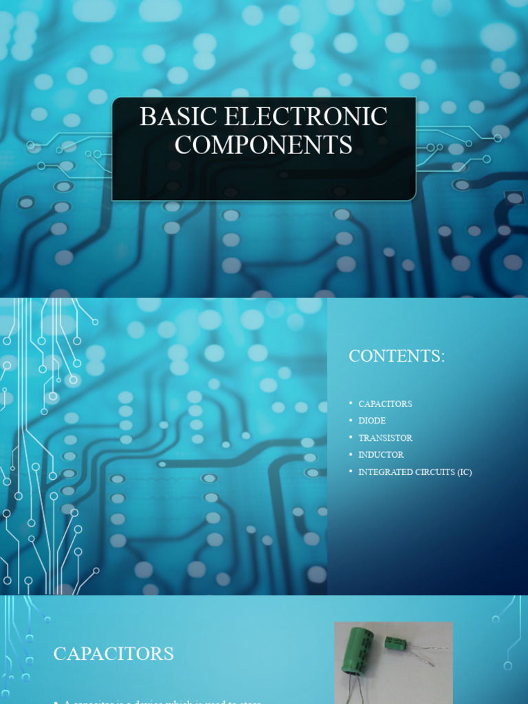 Basic Electronic Components | PDF | Capacitor | Diode