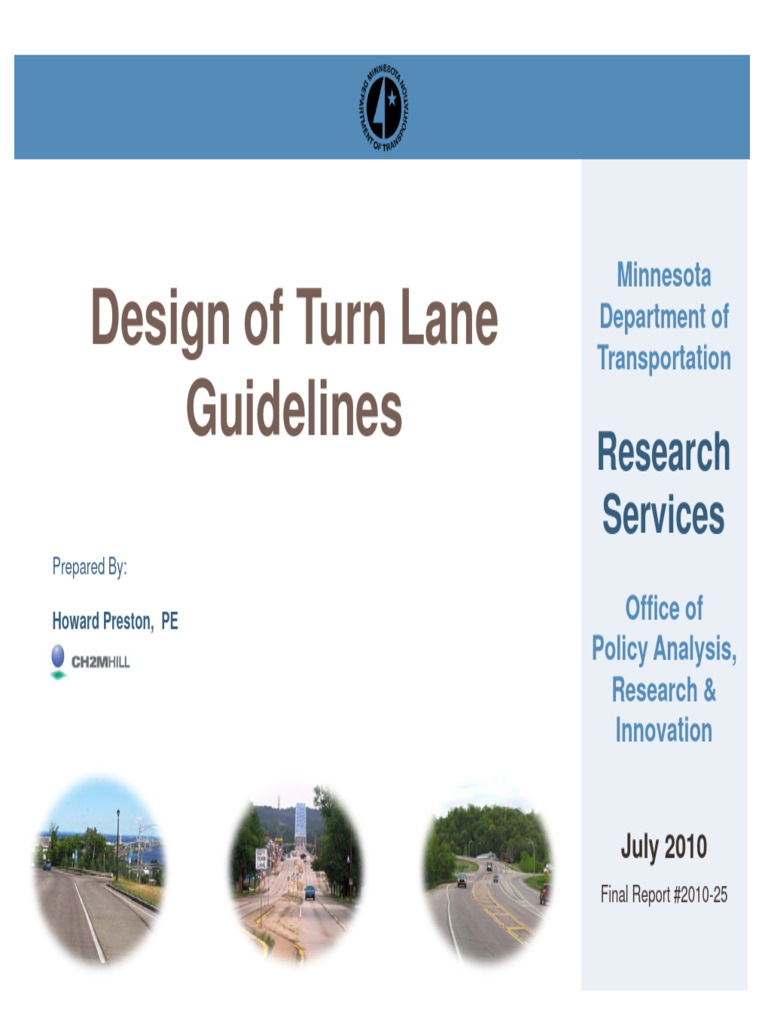 Design of Turn Lane Guidelines | PDF | Lane | Controlled Access Highway