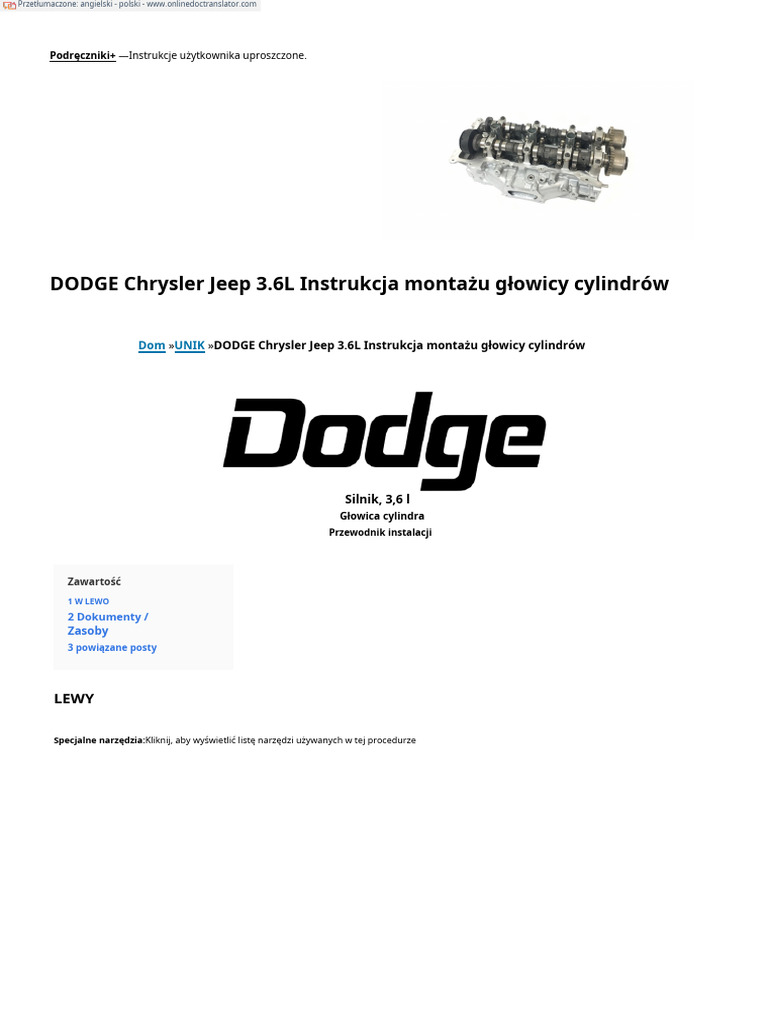Chrysler Jeep 3 6l Cylinder Head Manual - En.pl | PDF