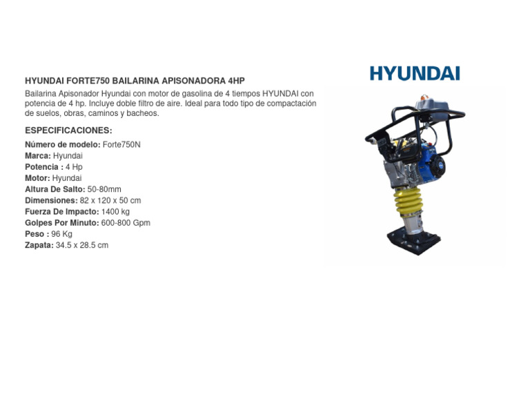 Ficha Tecnica Hyundai Forte 750 | PDF