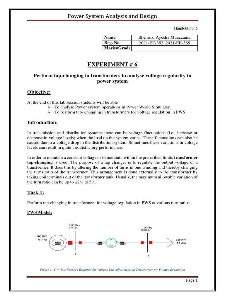 Power Lab 5 | PDF | Transformer | Matrix (Mathematics)