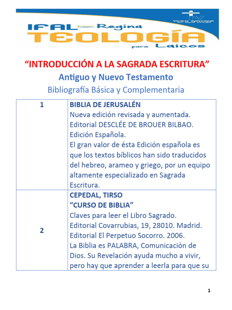Bibliografía Básica y Complementaria | Descargar gratis PDF | Biblia ...