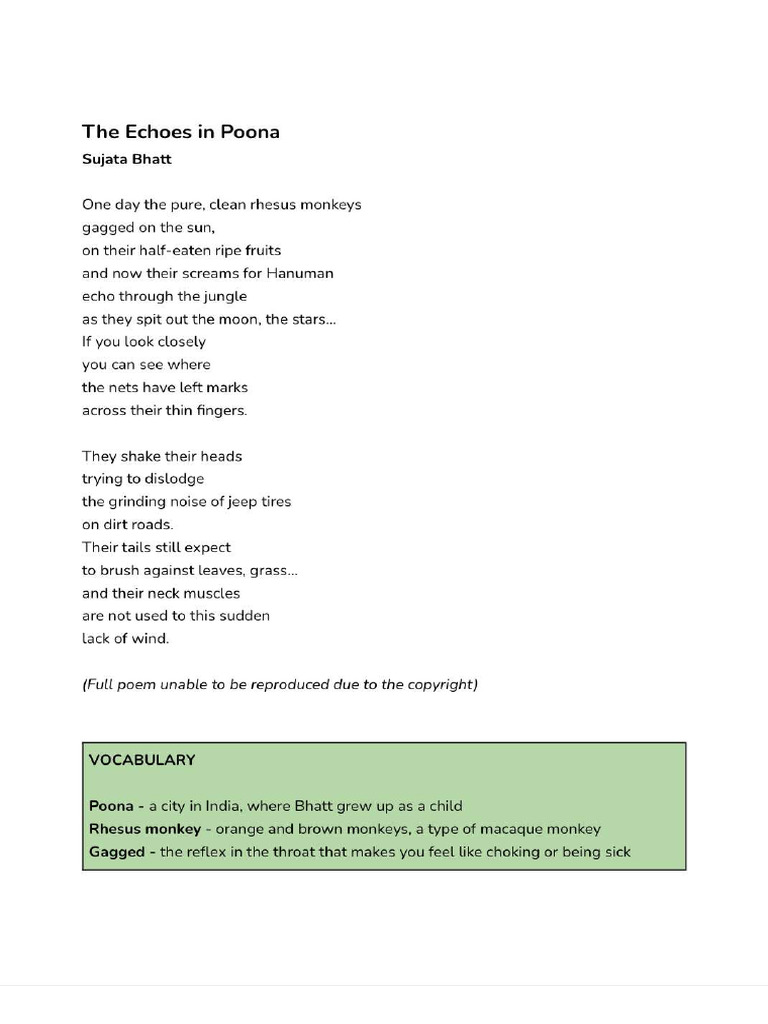 The Echoes in Poona | PDF