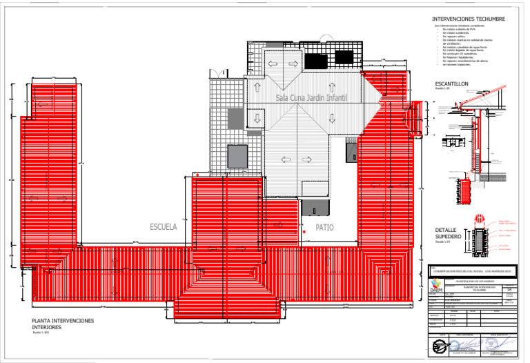 Proyecto Conservacion Escuela El Nogal-L04 Intervenciones Techumbre | PDF | Sedimentología