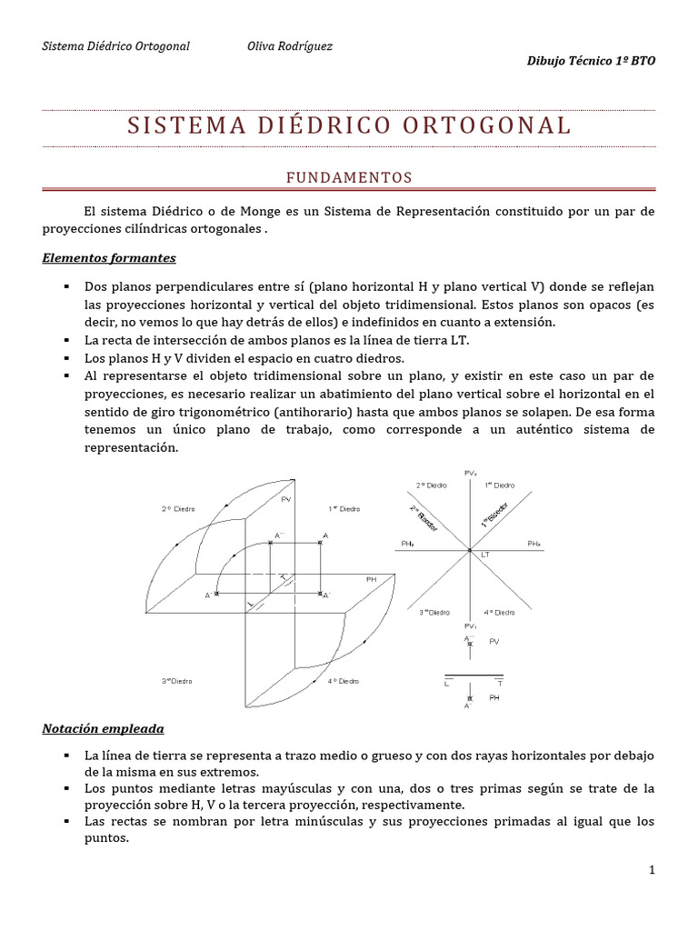 DIÉDRICO Punto | PDF | Euclides | Geometría euclidiana