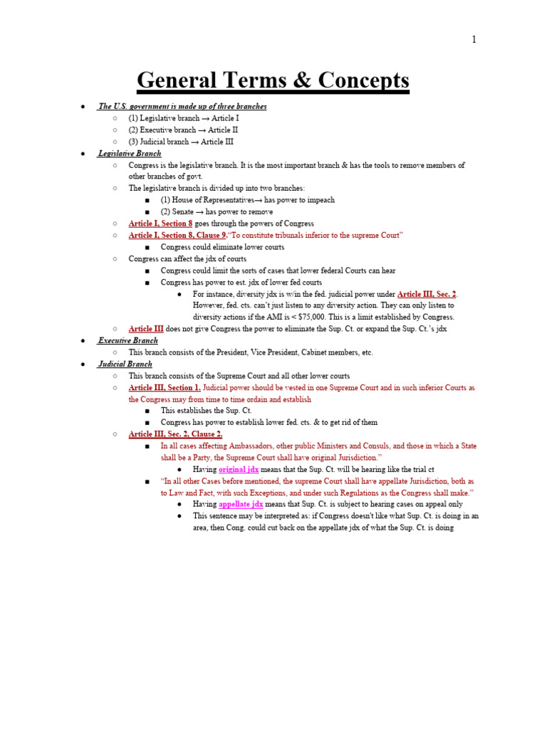 Conlaw Outline | PDF | Article Three Of The United States Constitution ...