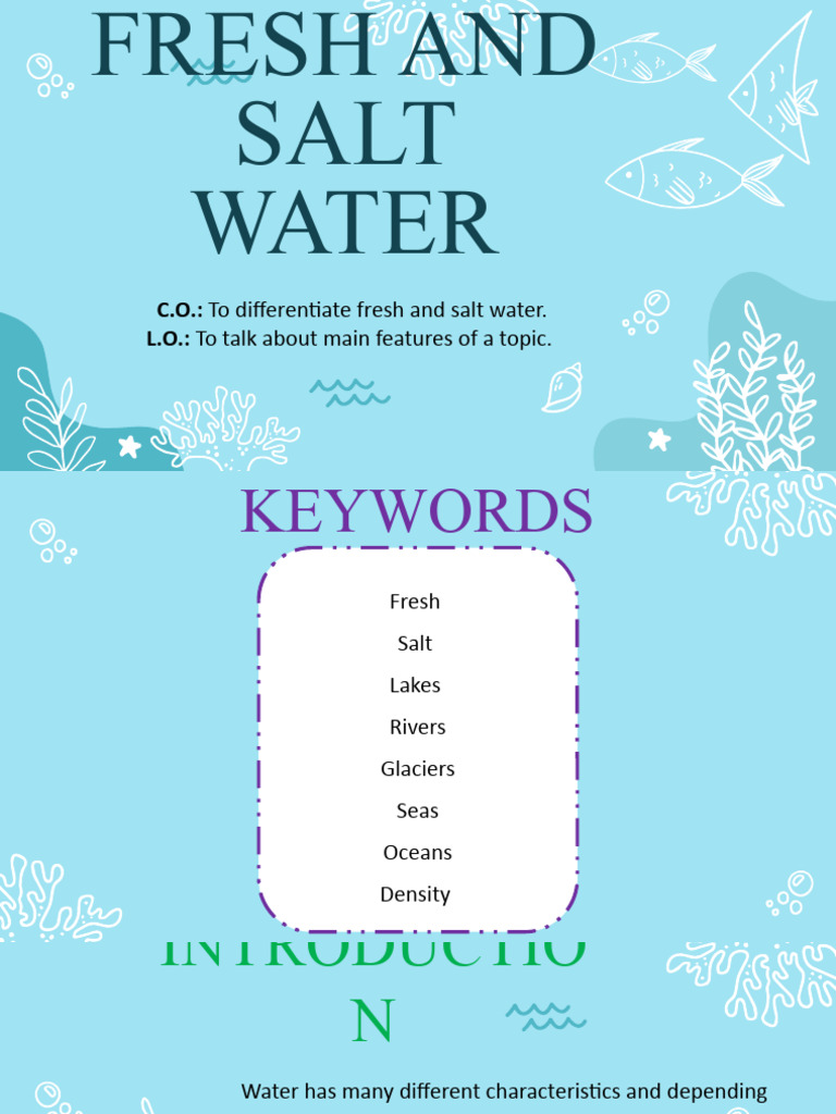 Fresh vs. Salt Water Characteristics | PDF | Fresh Water | Seawater