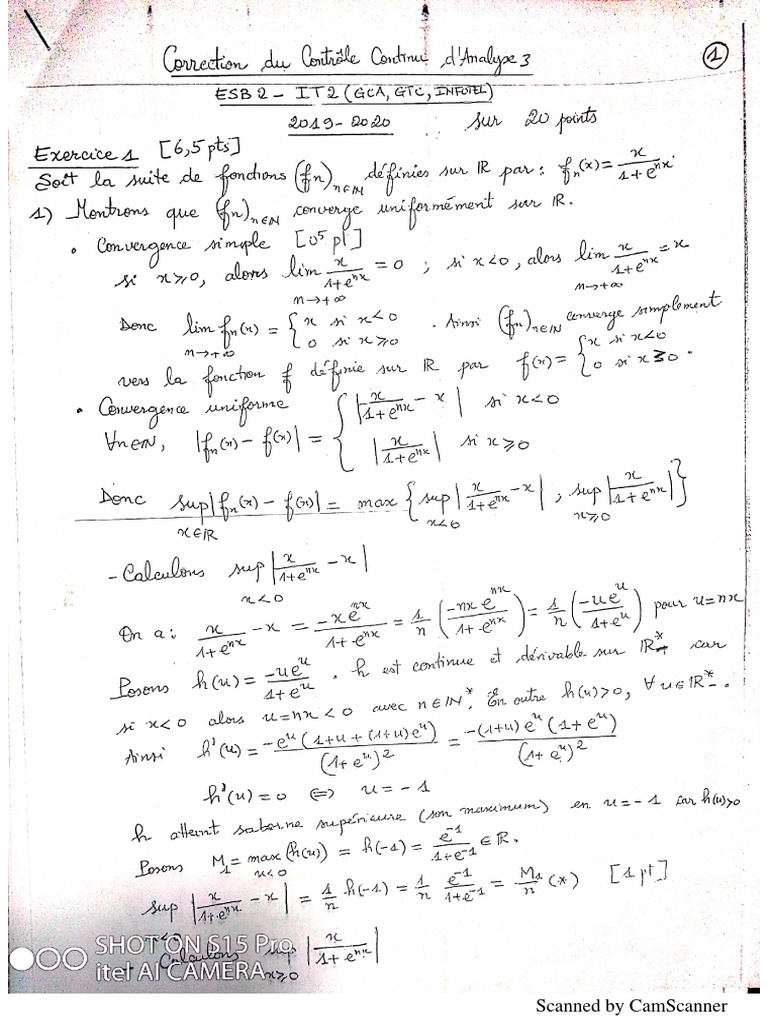 Correction CC Analyse 3 | PDF