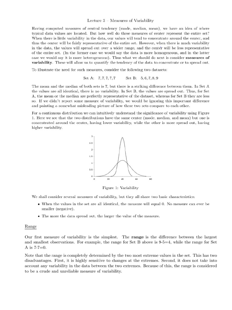Lecture 3 - Statistics and Data Analysis I 2 | PDF