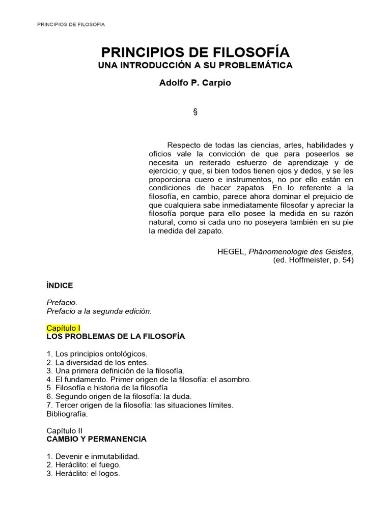 Principios de Filosofia | PDF | Georg Wilhelm Friedrich Hegel | Karl Marx